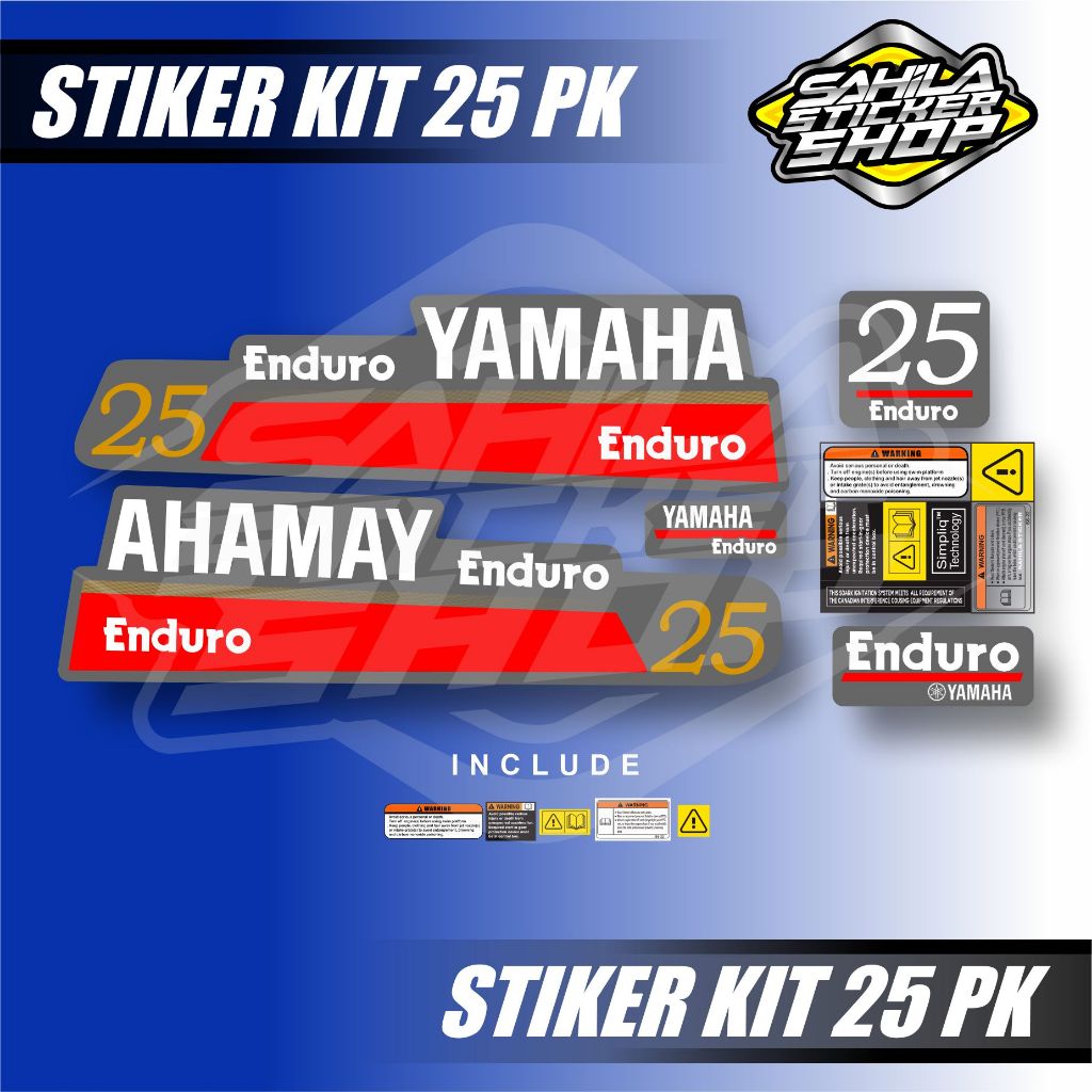 Jual STIKER MESIN TEMPEL YAMAHA ENDURO 25 PK / STIKER KIT DECAL 25 PK ...