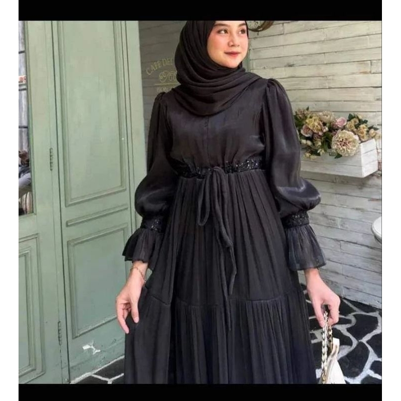 Jual SHIMMER DRESS BUSUI FRIENDLY GAMIS PESTA MIX TILE KEKINIAN/CLARA ...