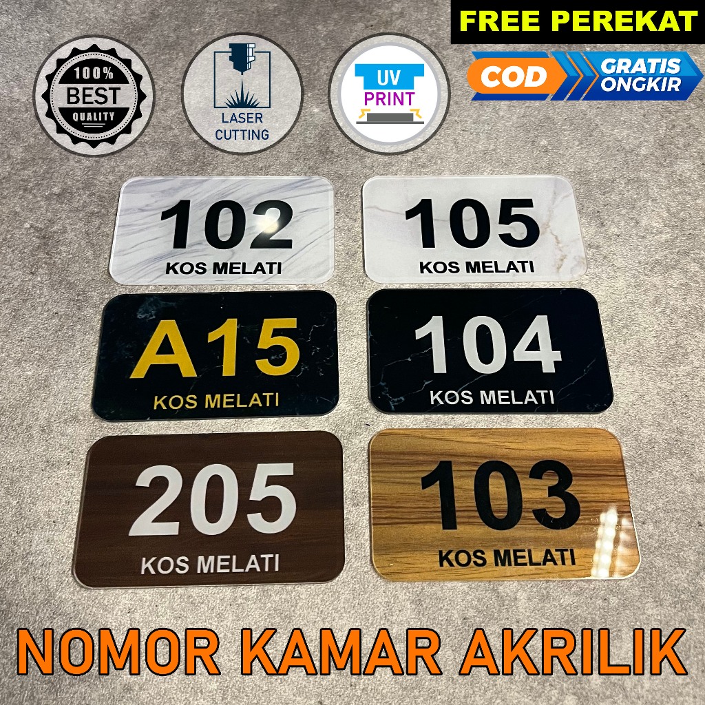 Jual Nomor Kamar Hotel | Villa | Kost | Penginapan | Kos | Room Sign ...