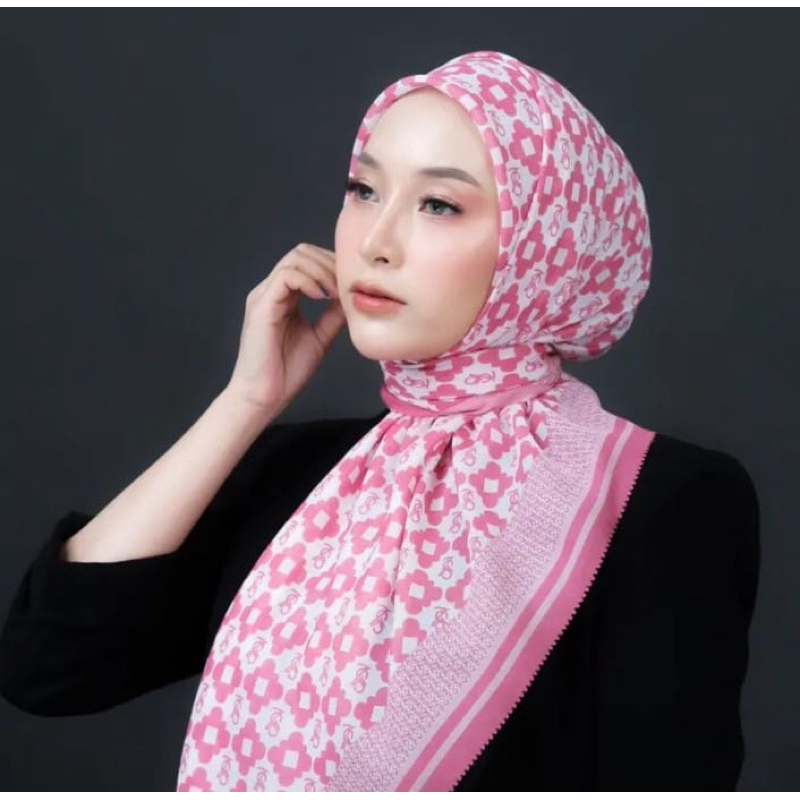 Jual (LY) Monogram Pattern Scraf LY Jilbab Voal Branded Premium ...
