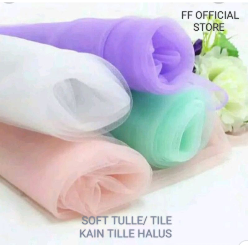 Jual Kain SOFT TULLE / TILE / KAIN TILLE UKURAN 1,5 METER Lembut untuk ...
