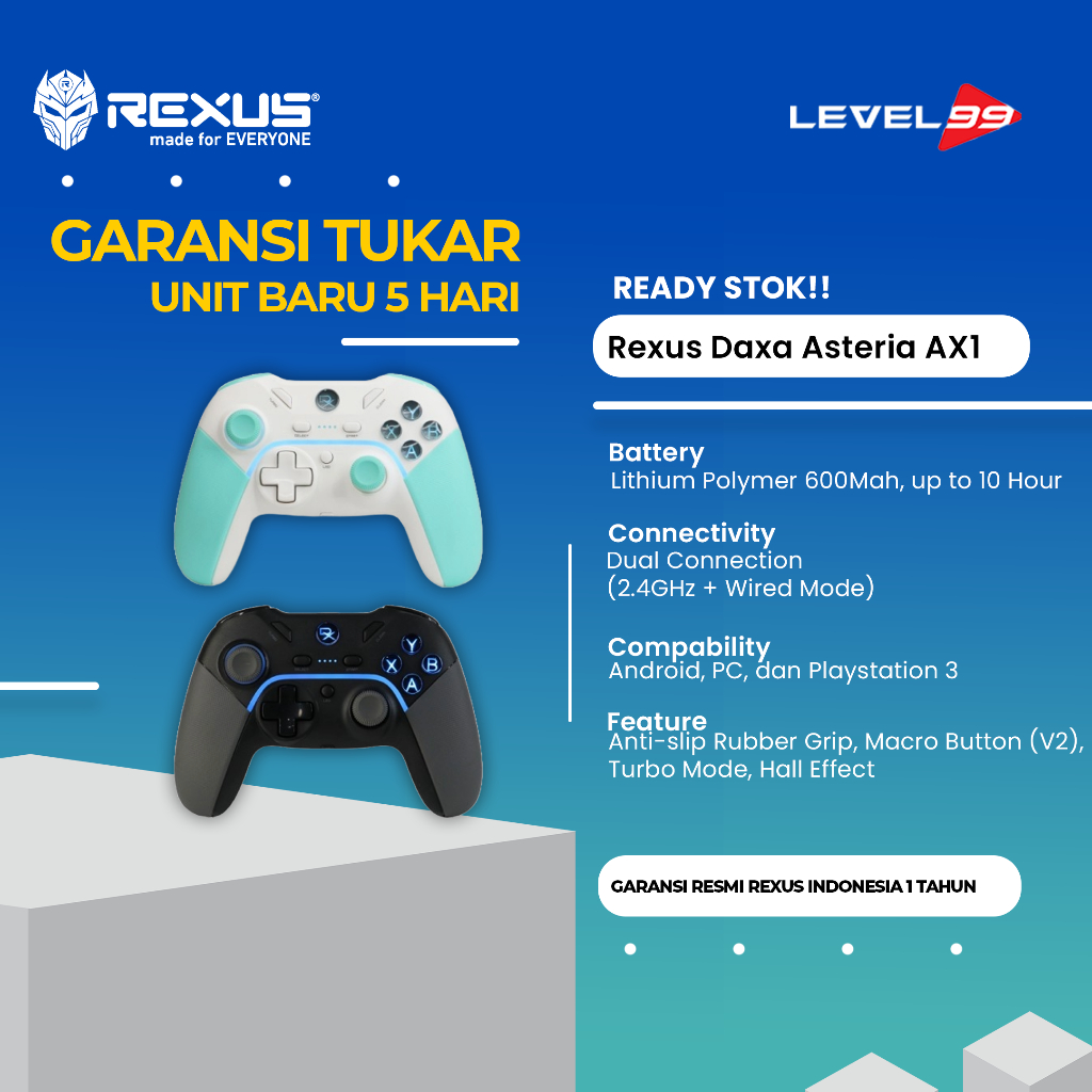 Jual Rexus Daxa Asteria AX1 Wireless Gamepad Joystick | Shopee Indonesia