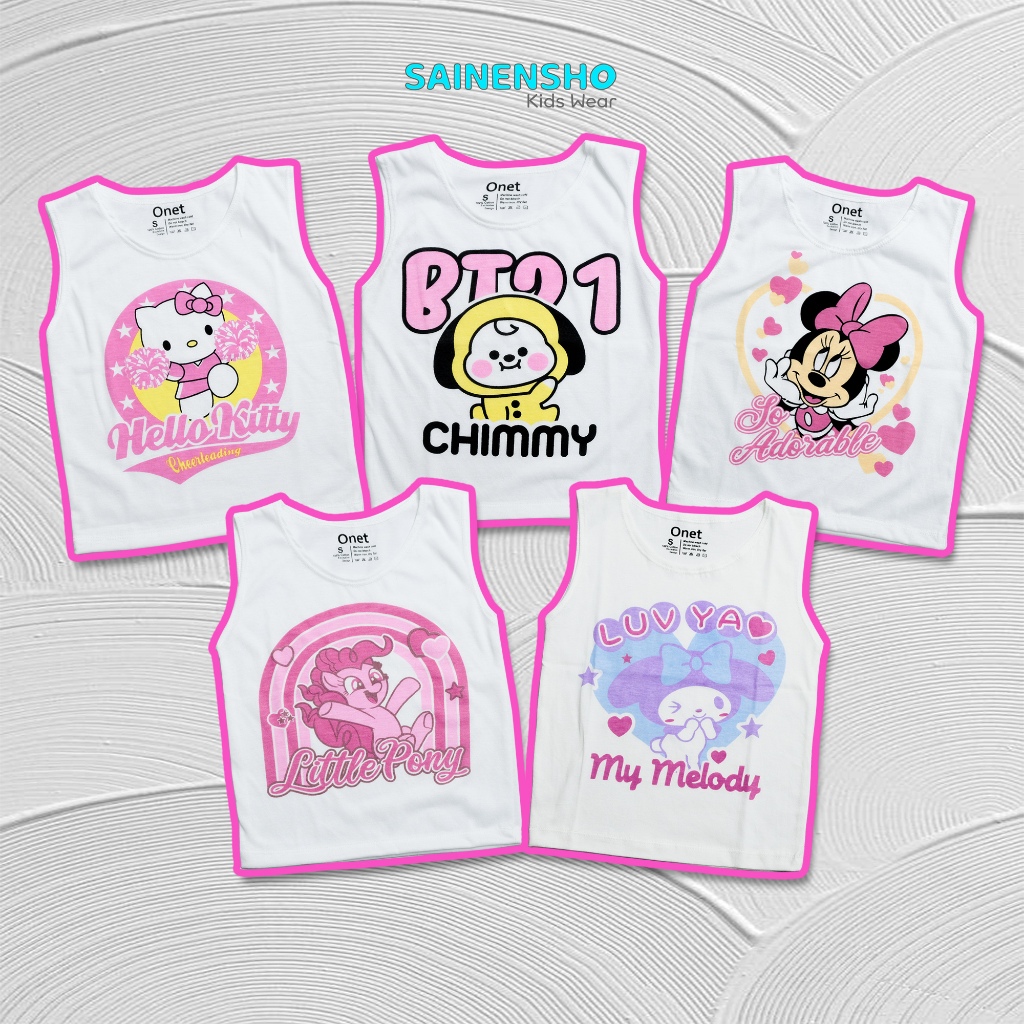 Jual Singlet Kutung Anak Perempuan Motif Sablon Karakter Kartun Lucu ...