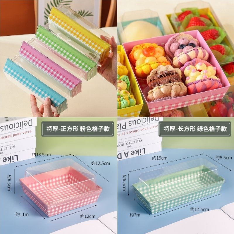 Jual 10SET burger box warna paper box sandwich box kotak kue roti salad ...
