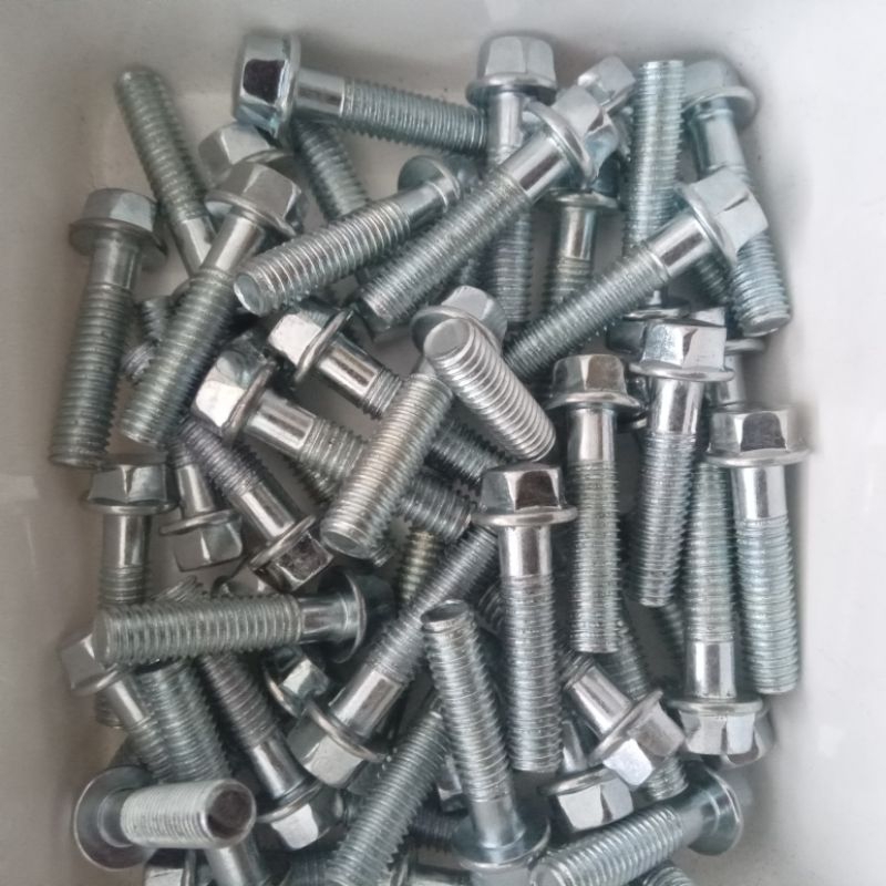 Jual Baut Mur Cvt motor M6× 20 Kunci FLANGE bolt blok mesin motor putih | Shopee Indonesia