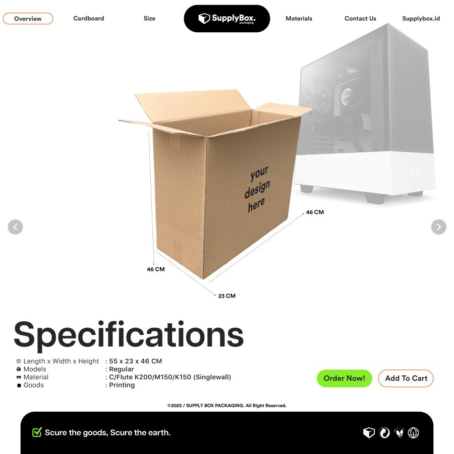 Jual KARDUS BOX PACKAGING PRINTING 55 x 23 x 46 CM | Kardus | Dus Box ...