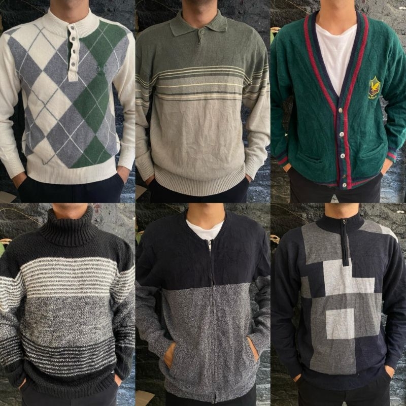 Jual SWEATER RAJUT KNITWEAR VINTAGE/CARDIGAN/TURTLENECK/JAKET PRIA ...