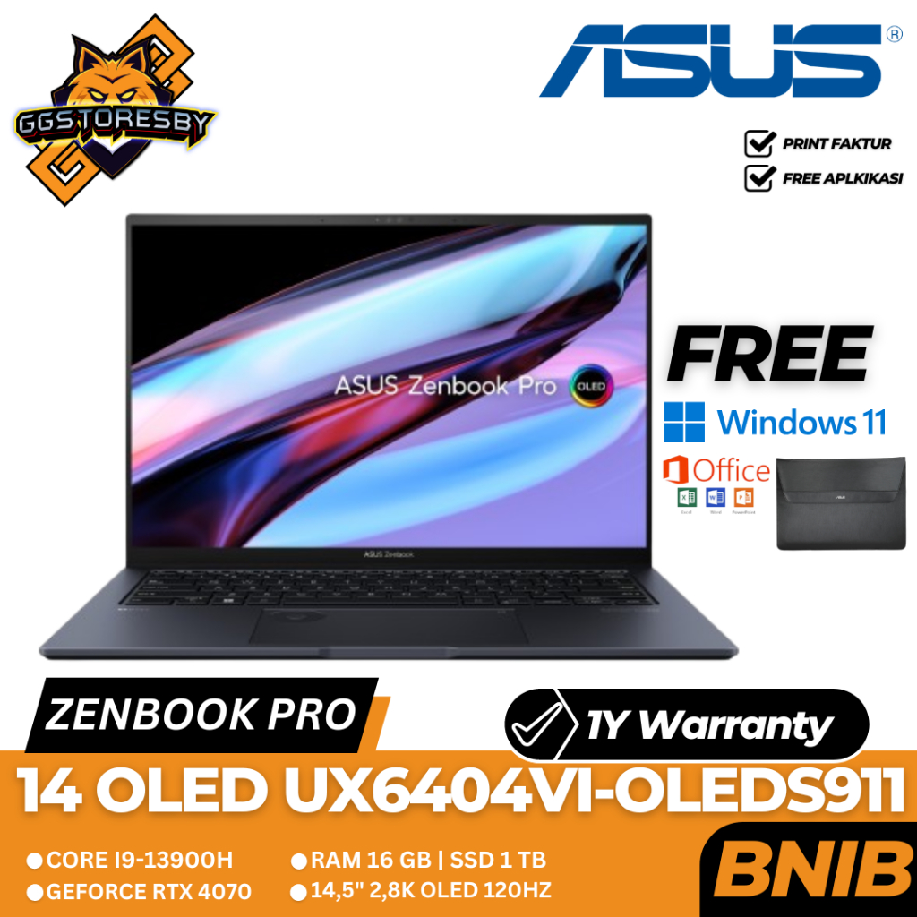 Jual LAPTOP ASUS ZENBOOK PRO 14 OLED UX6404VI-OLEDS911 | I9-13900H ...