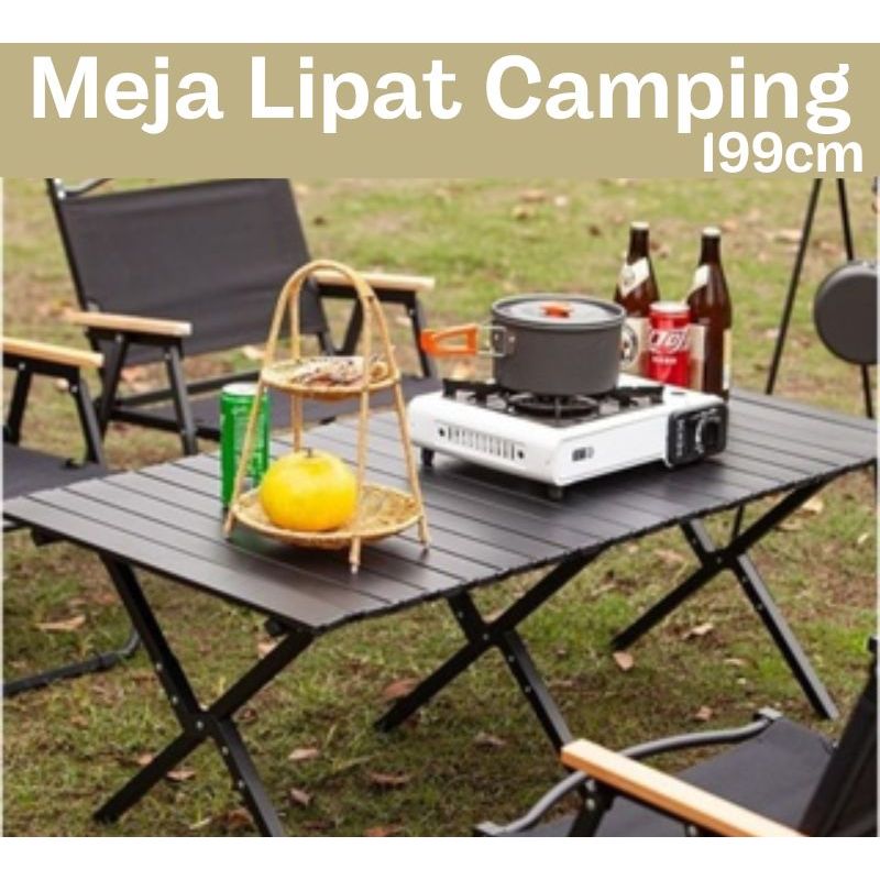 Jual Meja Lipat Portable Kuat Luas Camping Table Foldable 199cm Mudah ...