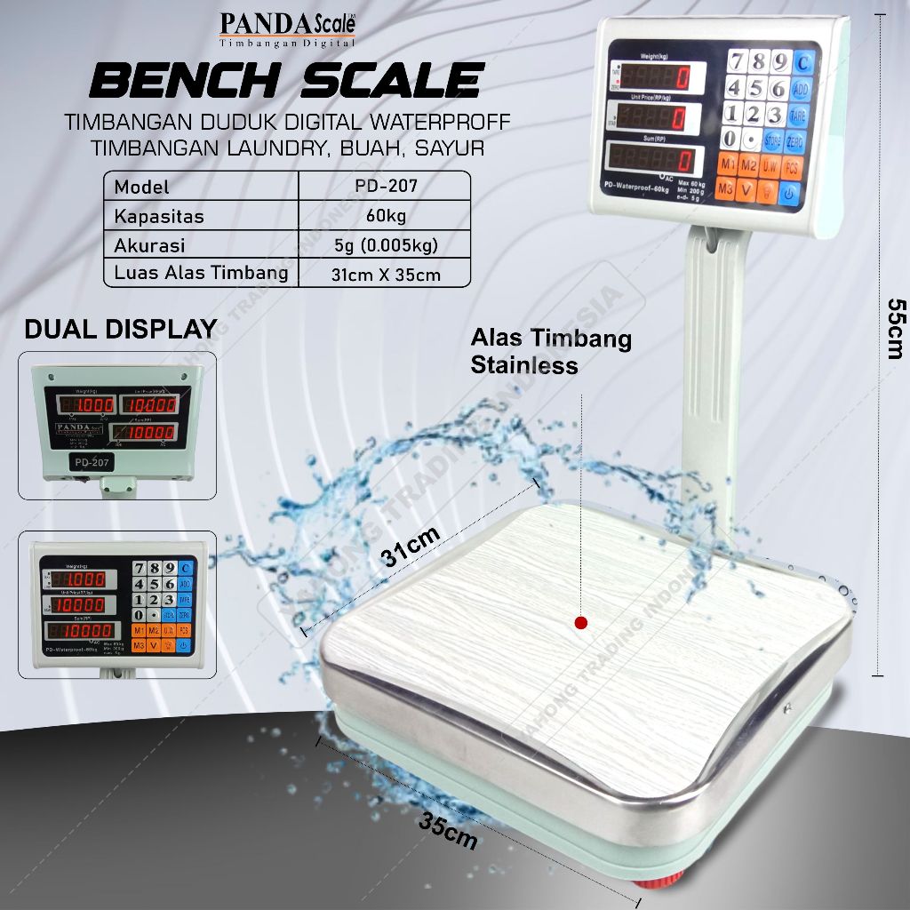 Jual Timbangan Digital 60kg 5g Timbangan Laundry Buah Paket Waterproof ...