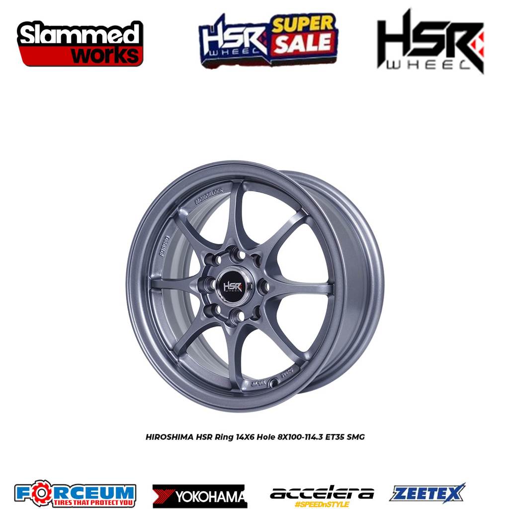 Jual HIROSHIMA HSR R14X6 H8X100-114,3 ET35 SMG | Shopee Indonesia