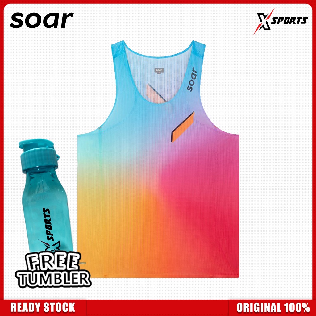 Jual SOAR Running Men Race Vest Singlet Rainbow | Shopee Indonesia