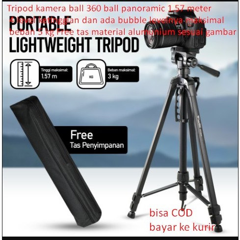 Jual Tripod kamera ball 360 ball panoramic 1.57 meter 4 level ...