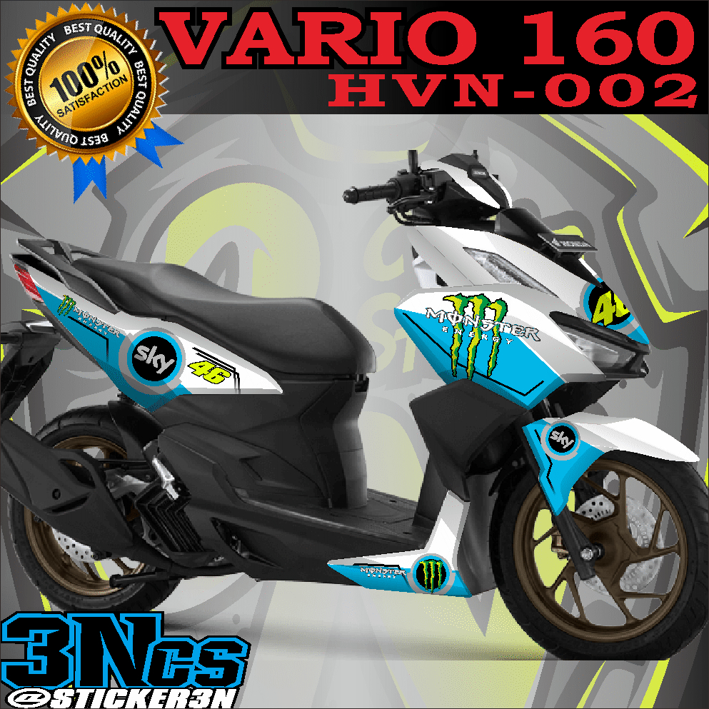 Jual Decal Honda Vario 160 fullbodi vr46, sticker variasi sky vr46 ...
