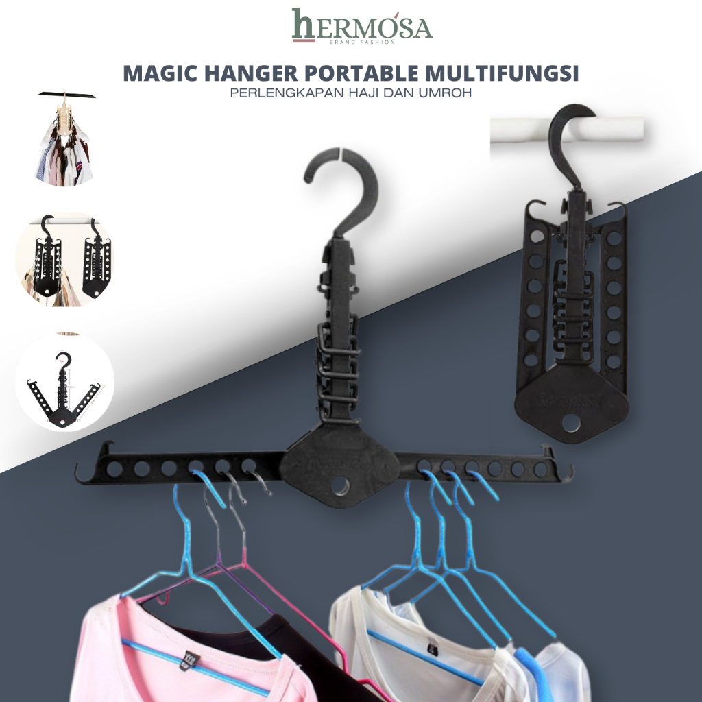 Jual HERMOSA Magic Hanger Gantungan Baju Portable Multifungsi Perlengkapan Haji dan Umroh ...
