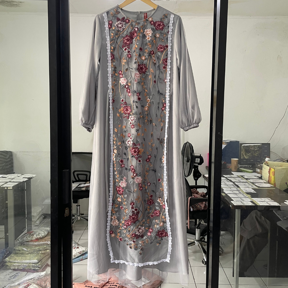 Jual Oriana New Myshawl Gamis Jumbo Tille Motif Kasual Kondangan Wisuda ...