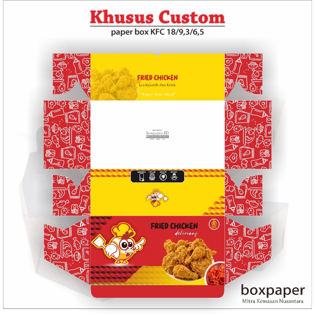 Jual Paper Box KFC Chicken Kertas Kemasan Ayam Goreng Bakar Laminasi ...