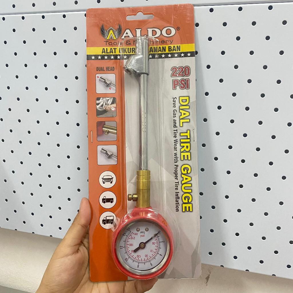 Jual Alat ukur tekanan ban 220 psi dial bulat merek aldo | Shopee Indonesia