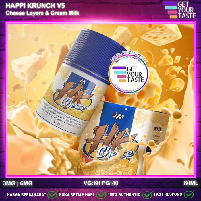 Jual Liquid Happi Krunch V5 Cheese and Cream Milk 60ML by Wise Juice x Ariffarisan | Shopee ...