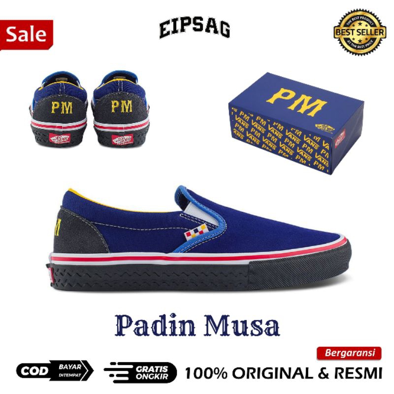 Jual Vans Skate Slip On x Padin Musa Blue RESMI ORIGINAL | Shopee Indonesia