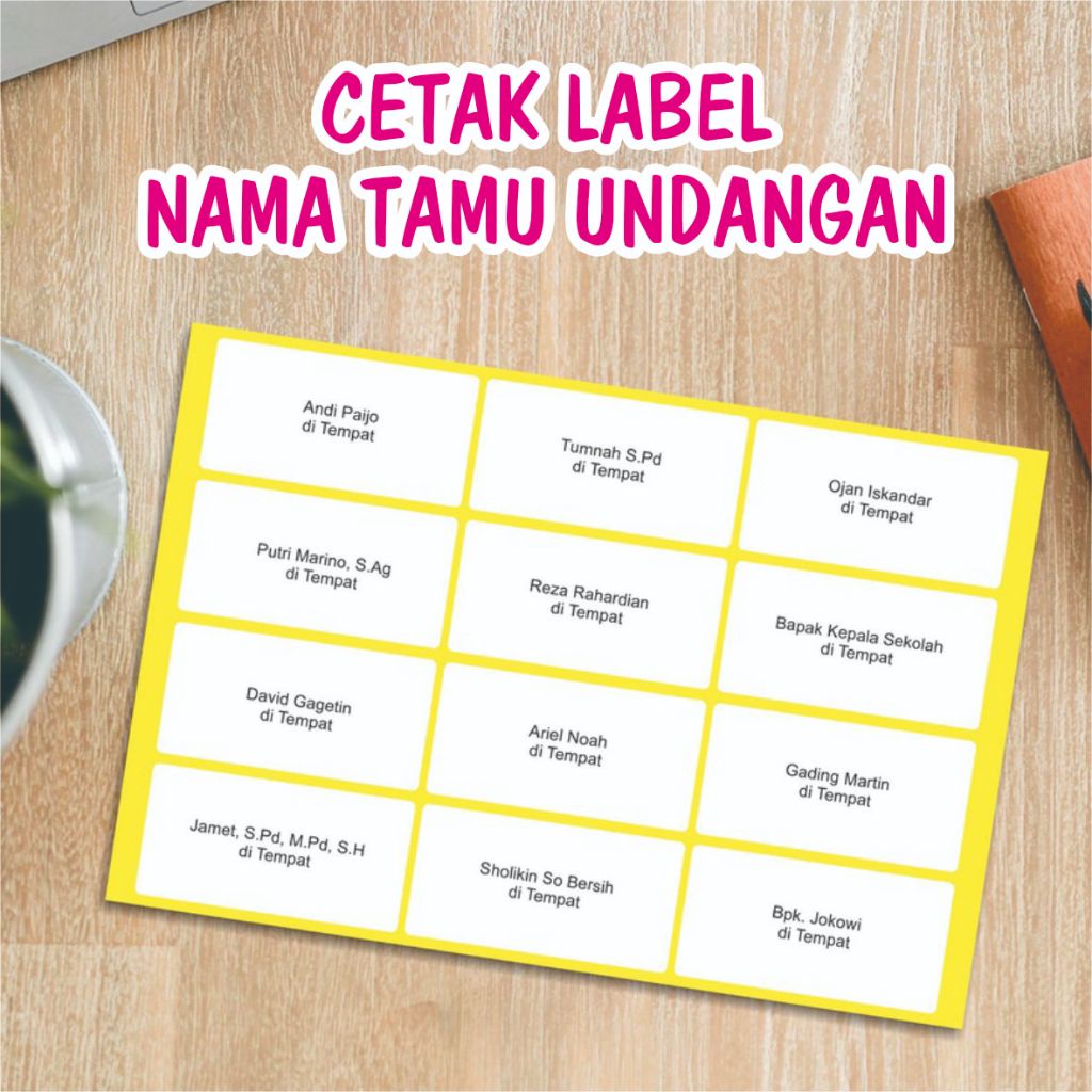Jual Cetak Label Nama Tamu Undangan | Shopee Indonesia