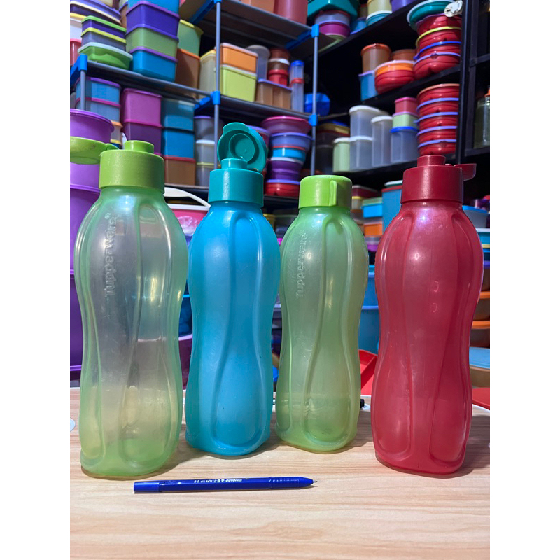 Jual 4 buah botol eco kapasitas 1 Liter tupperware mantan bekal minum ...