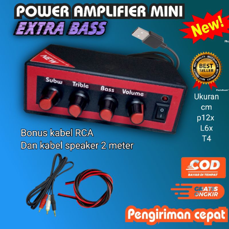 Jual power amplifier power mini super bass ampli mini miniatur | Shopee ...