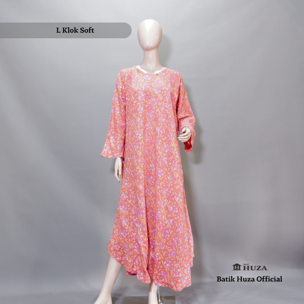 Jual Batik Huza Daster Panjang Longdress Batik Klok Soft | Shopee Indonesia