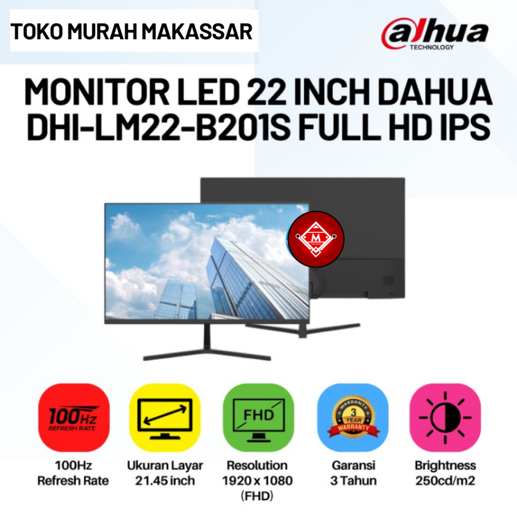 Jual Monitor LED 22 Inch Dahua DHI-LM22-B201S FHD 100Hz IPS HDMI ...