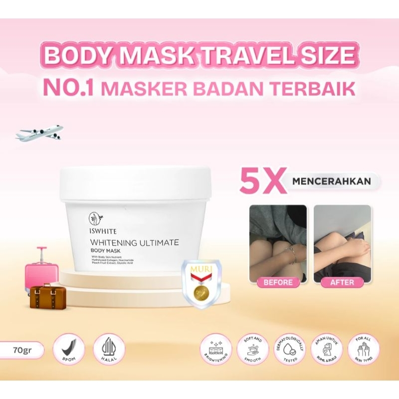 Jual ISWHITE Body Mask Size 200gr - Masker Badan Nomer 1 - Pencerah ...