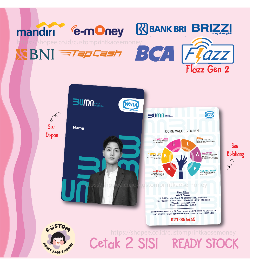 Jual KARTU E MONEY E TOLL ID PERUSAHAAN WIKA BUMN MANDIRI EMONEY BNI ...