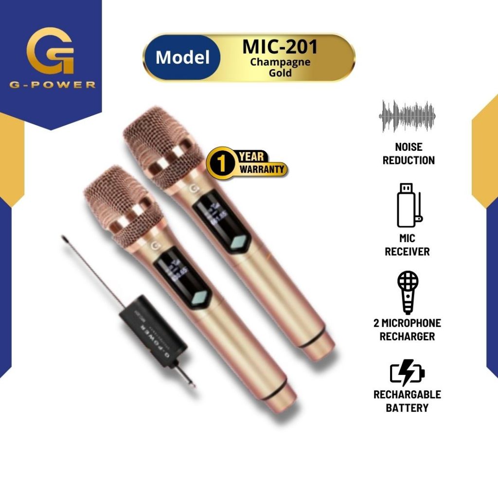 Jual G-POWER Mic Wireless Duet 201 Champagne Gold - Professional Mic ...