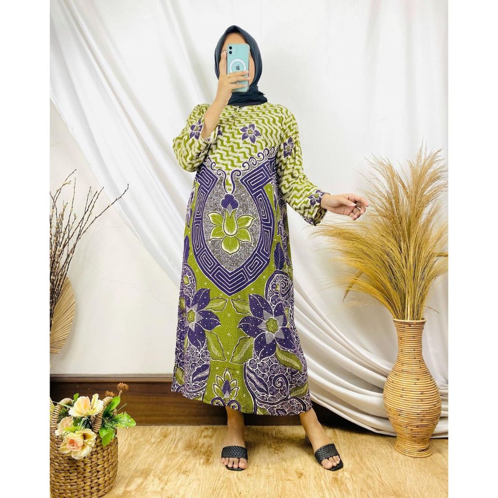 Jual Daster Batik Lengan Panjang Baju Daster Lengan Panjang Longdress ...