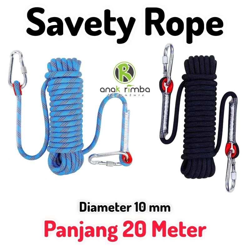 Jual SAFETY ROPE 10 mm X 20 Meter LANDYARD TALI PENGAMAN SERBAGUNA ...