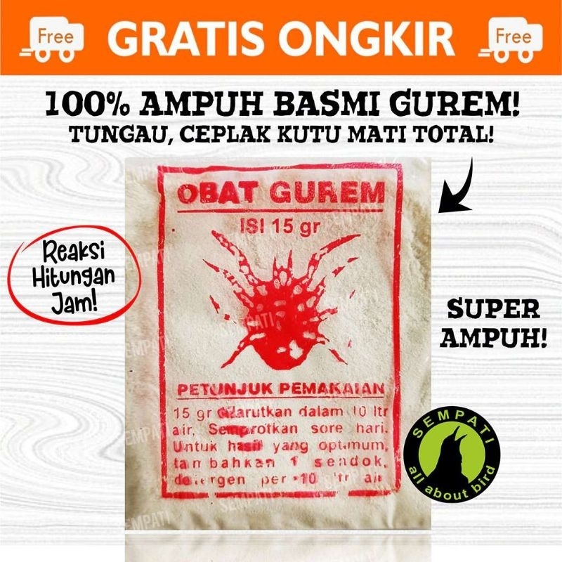 Jual Obat Gurem 15gram Obat Gurem Kutu Ayam Kampung Broiler Ternak ...