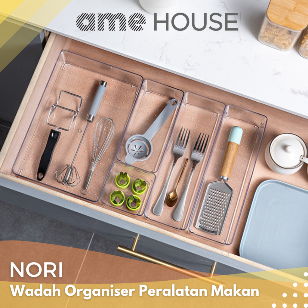 Jual |AME|NORI Wadah Pen Pensil Bening Wadah Lemari Alat Dapur Estetis ...