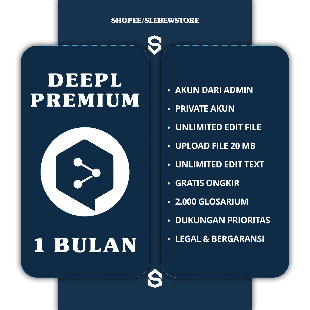 Jual DEEPL PREMIUM 1 BULAN PRIVATE - FULL GARANSI | Shopee Indonesia