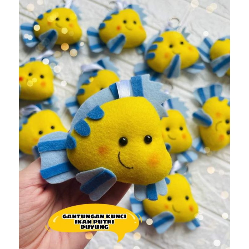 Jual gantungan kunci flanel/gantungan kunci ikan putri duyung/ikan Nemo ...