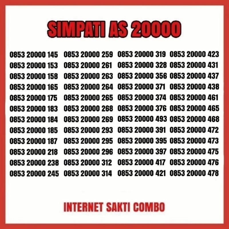 Jual Nomor cantik kartu As 2000 20000 | Shopee Indonesia