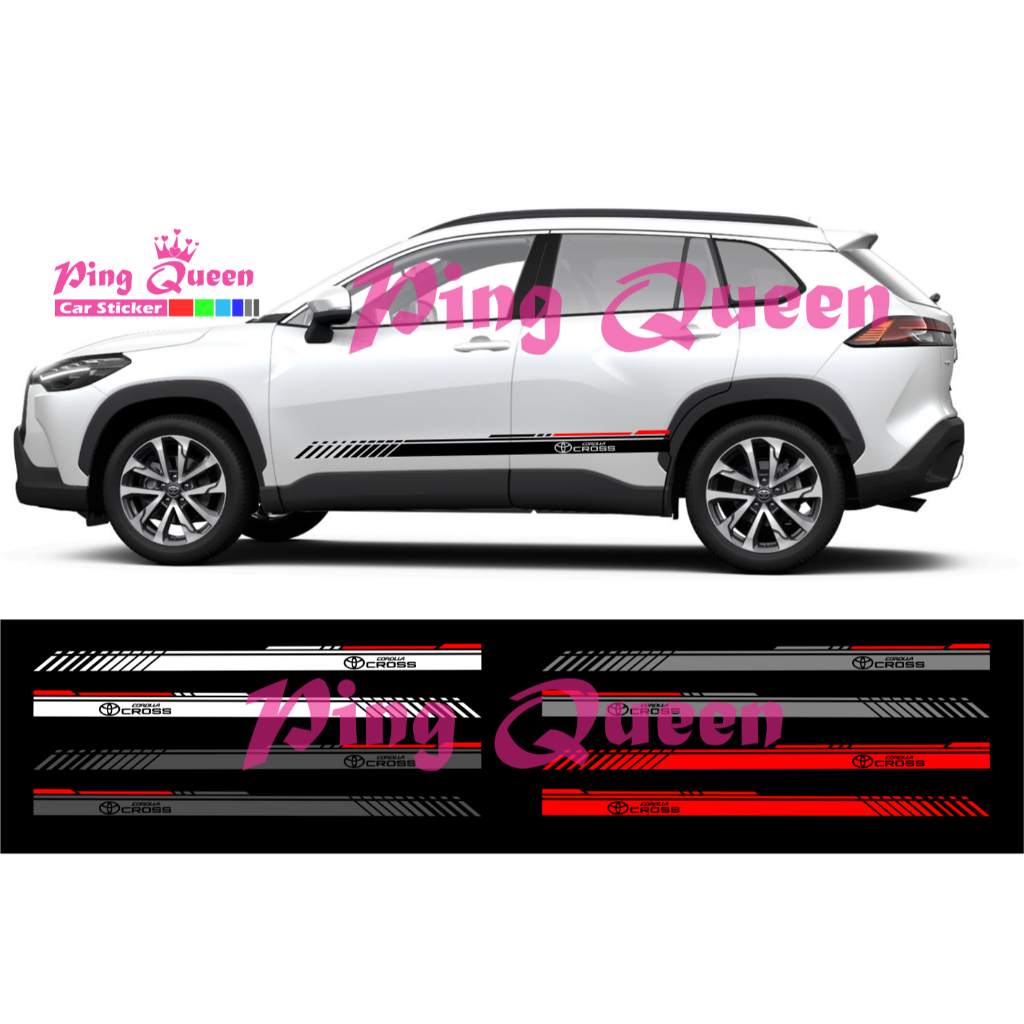 Jual Sticker stiker mobil Corolla Cross striping sticker list mobil ...