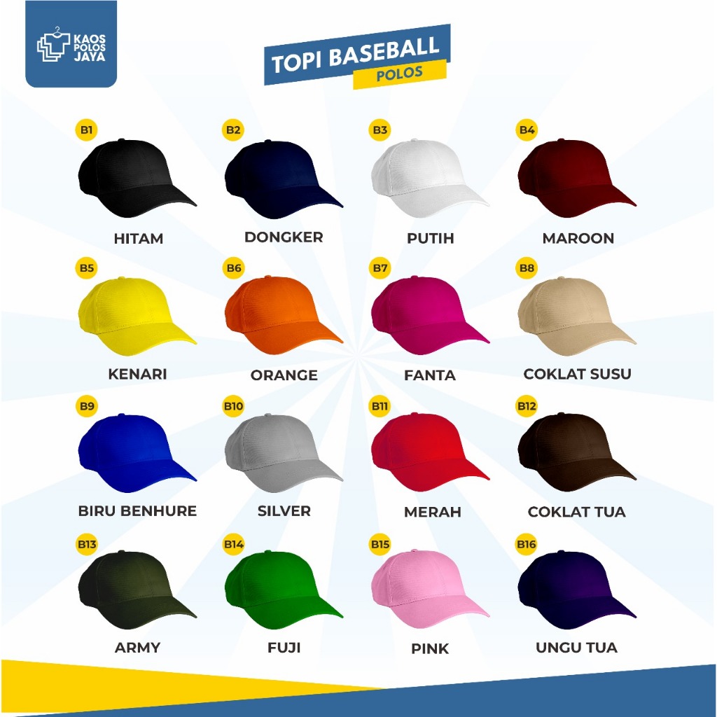 Jual TOPI BASEBALL / TOPI POLOS / TOPI MURAH BASEBALL | Shopee Indonesia