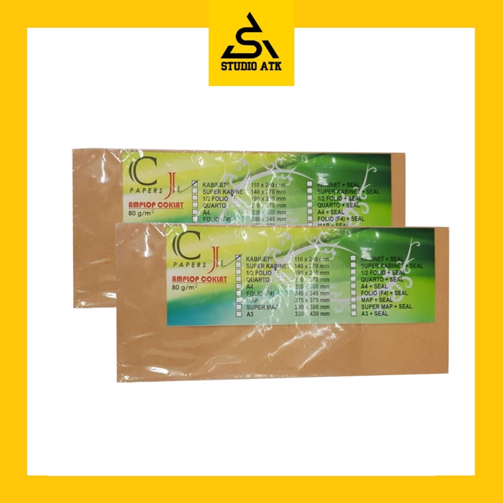 Jual Amplop Coklat CJ Kabinet ( 110 X 240 mm ) | Shopee Indonesia