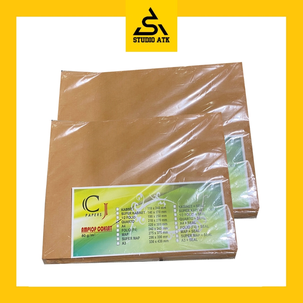 Jual Amplop Coklat CJ Quarto ( 210 X 270 mm ) | Shopee Indonesia