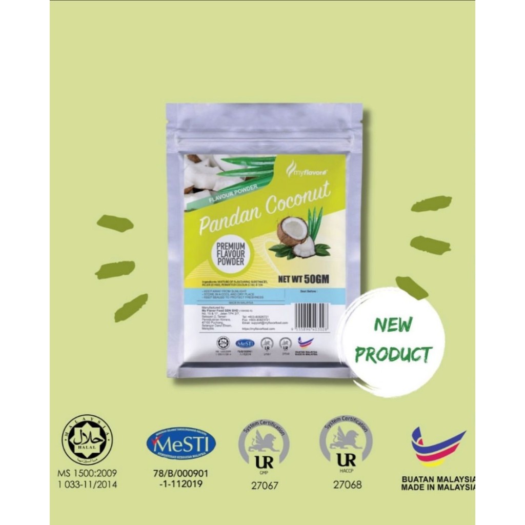 Jual Pandan Coconut Flavour Powder My Flavor Perisa Makanan Bubuk Halal ...