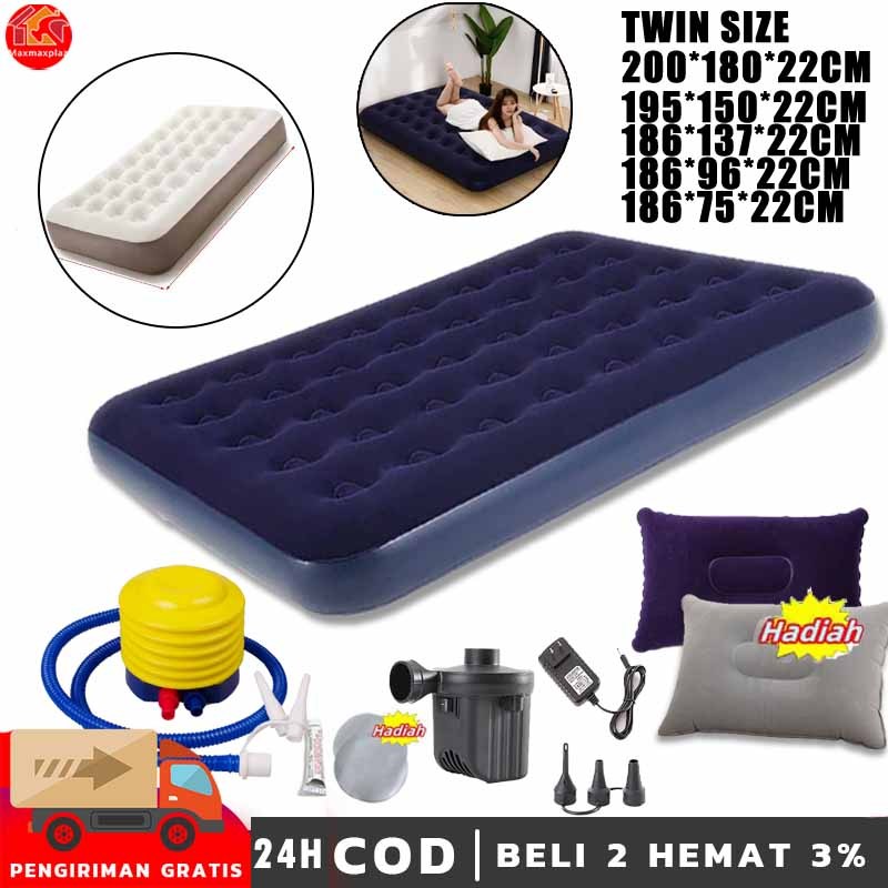 Jual Matras Tidur Kasur Angin Pompa Tiup Air Bed Single Twin Double ...
