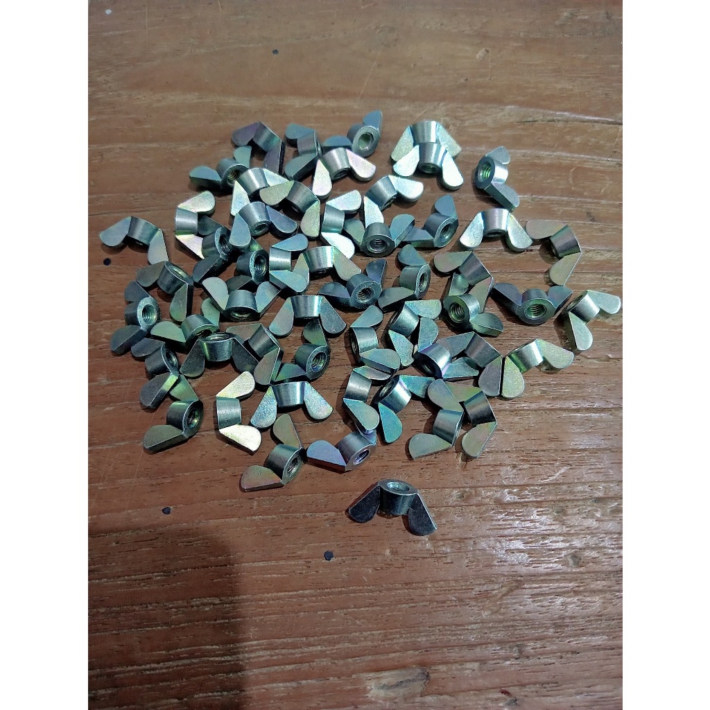 Jual Mur Kuping Besi Galvanis Wing Nut M4 | Shopee Indonesia