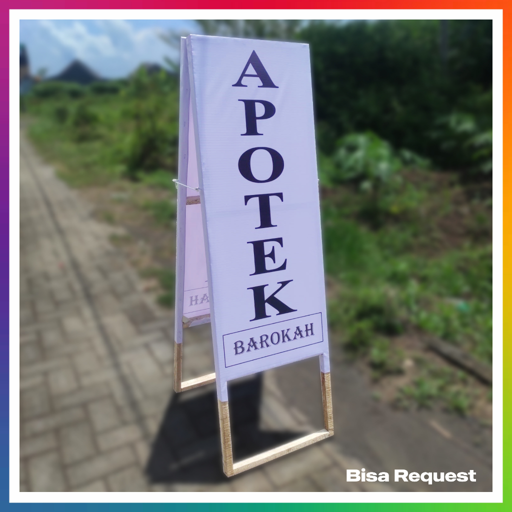 Jual Stand Banner Kayu Fullset Apotek | Shopee Indonesia