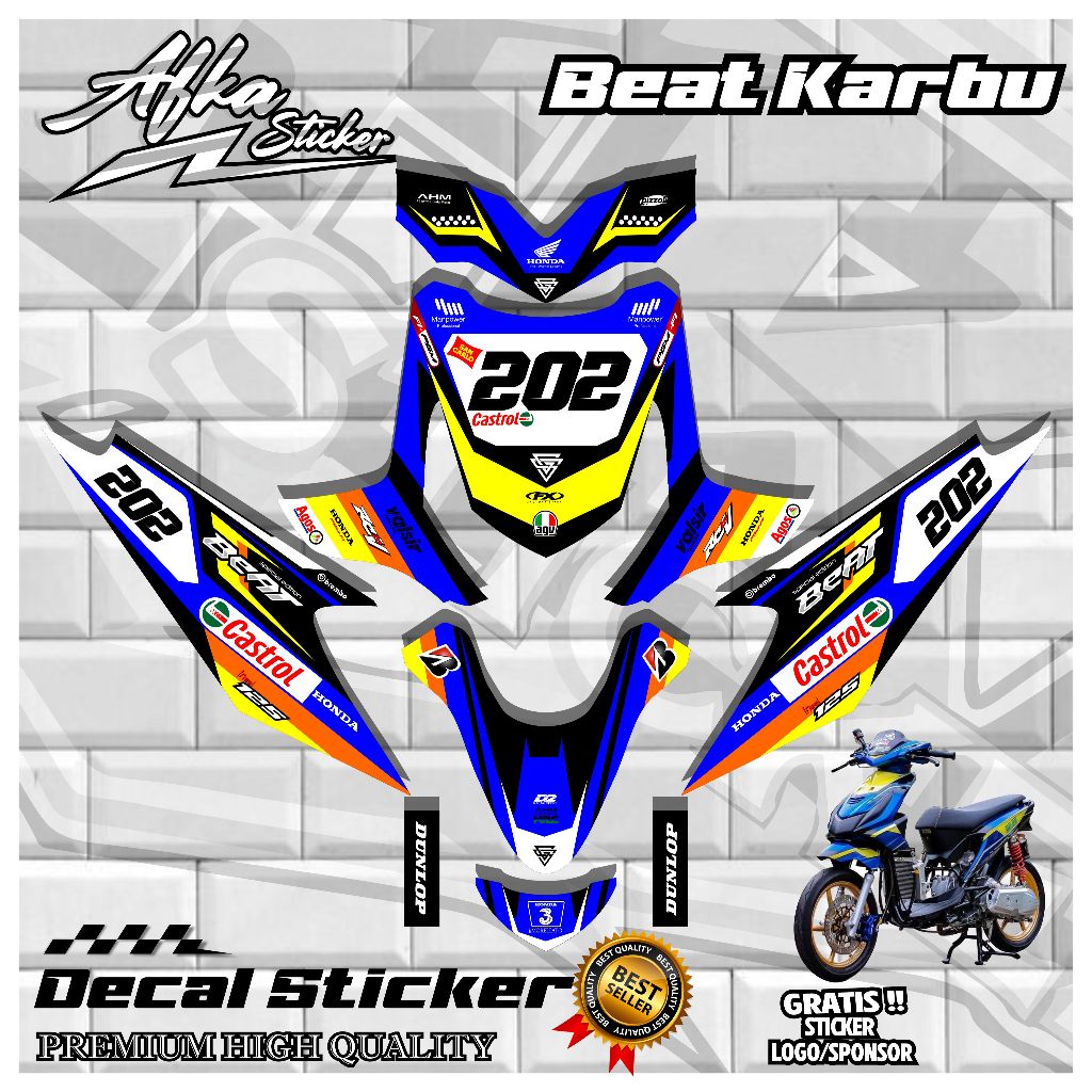 Jual Decal Sticker BEAT KARBU_Glosy-Full Body Motif Racing Desain ...