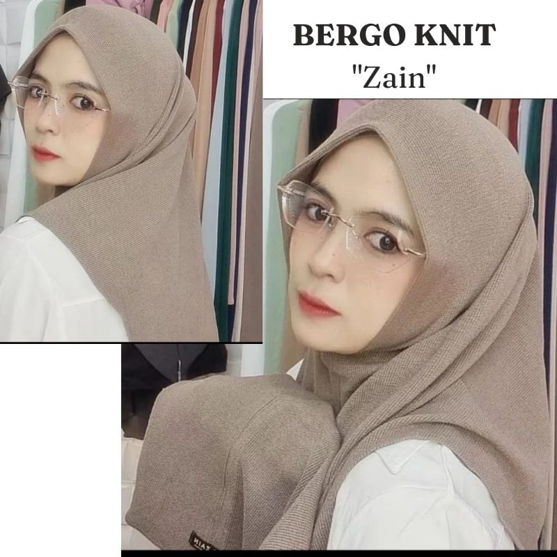 Jual Jilbab instan knit Bergo instan KNIT Snow Jilbab PET MALAY/Non Pet Ori Zain Collection ...