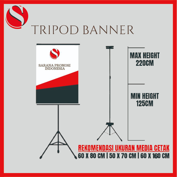 Jual Tripod Banner 2 sisi / Tripod Promosi / Standing Banner / Stand ...